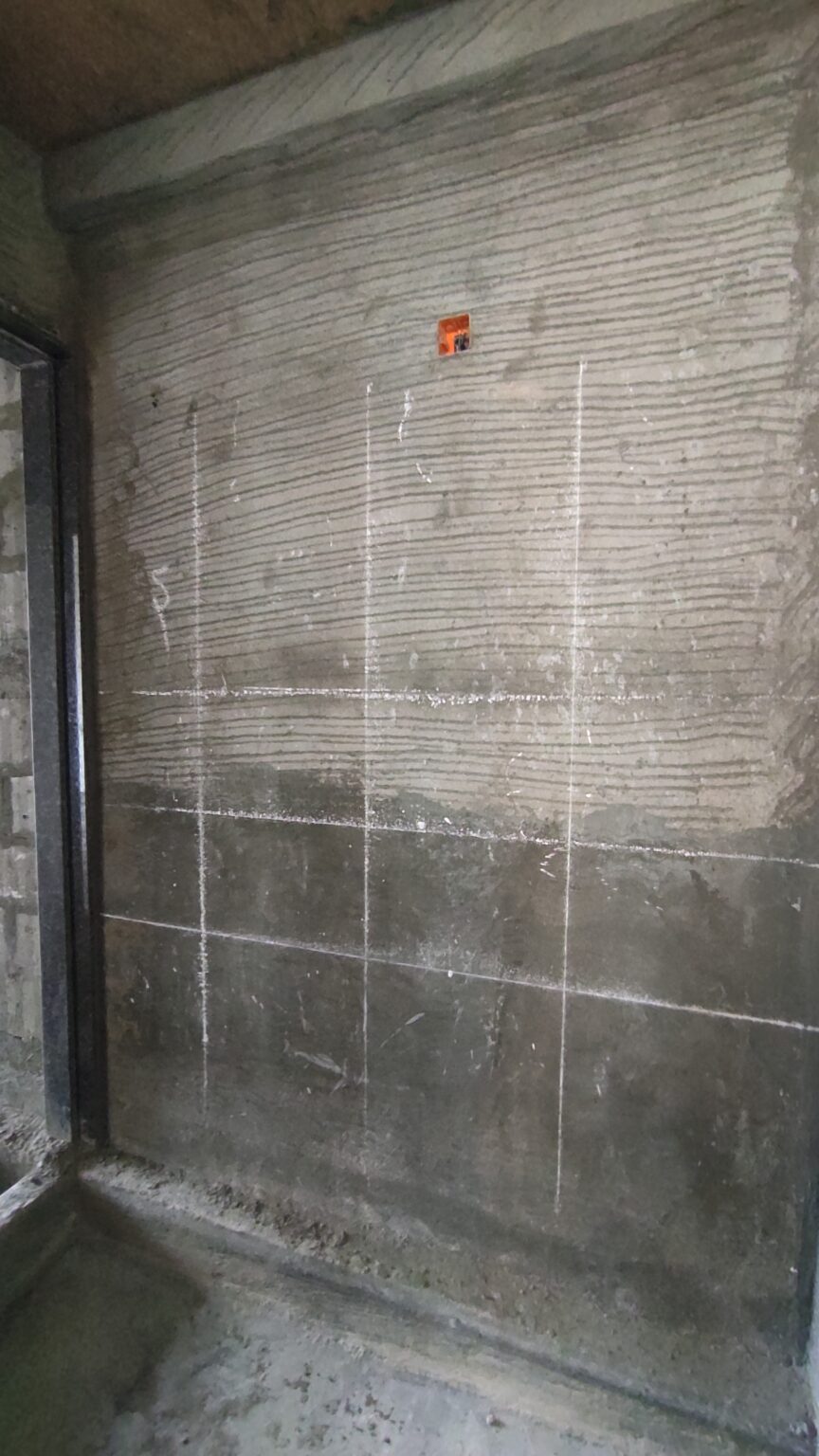 Tile Work - Wall Dado Fixing with Adhesive - DND Construction
